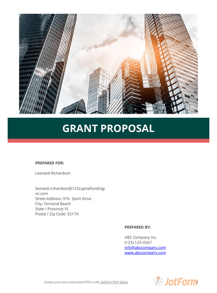 Grant Proposal - PDF Templates image
